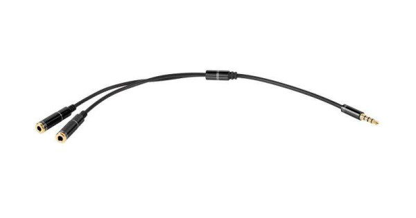 Splitter 3.5mm 4-pin - 2x 3.5mm stereo M/F 20CM